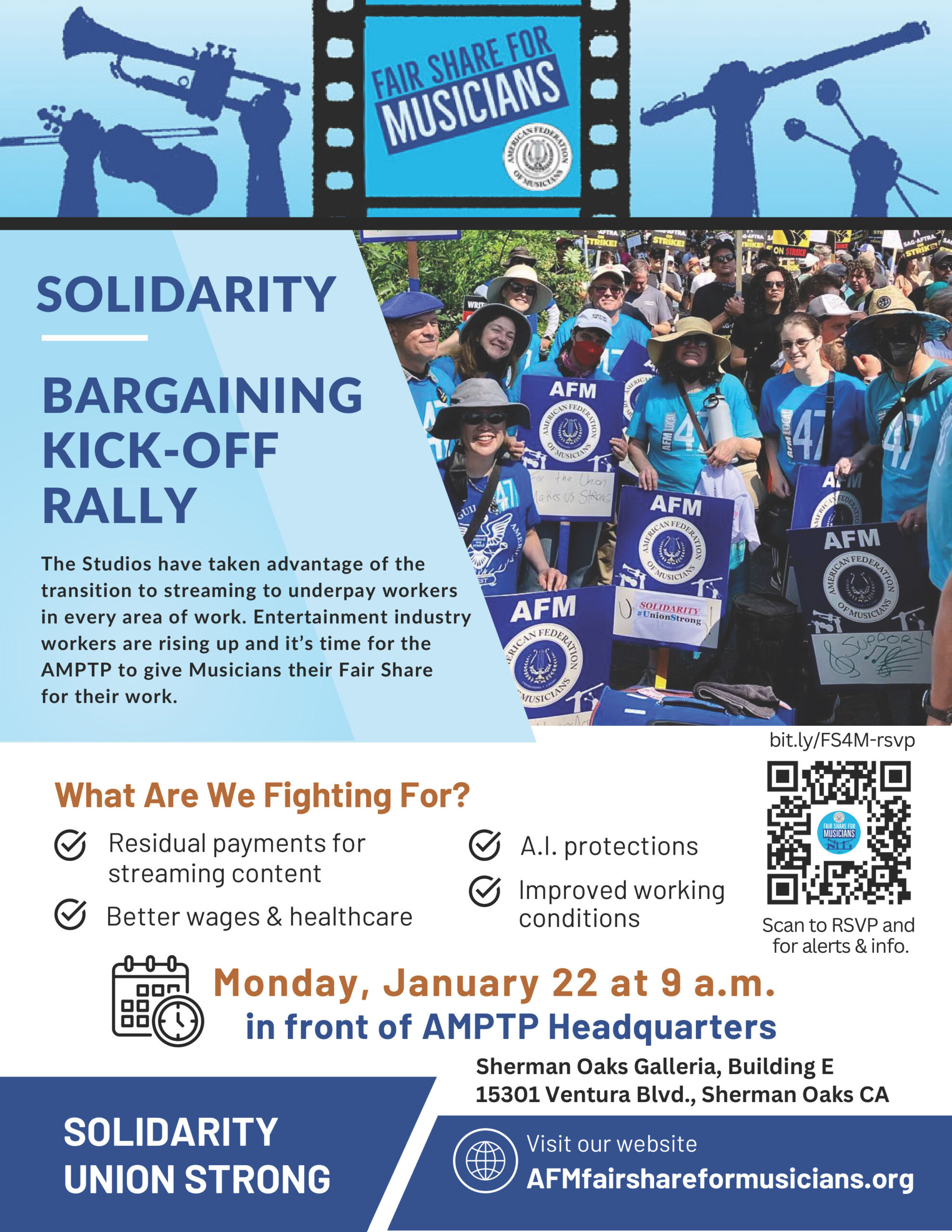 AFM Bargaining Kickoff Rally - Local 7 American Federation of Musicians